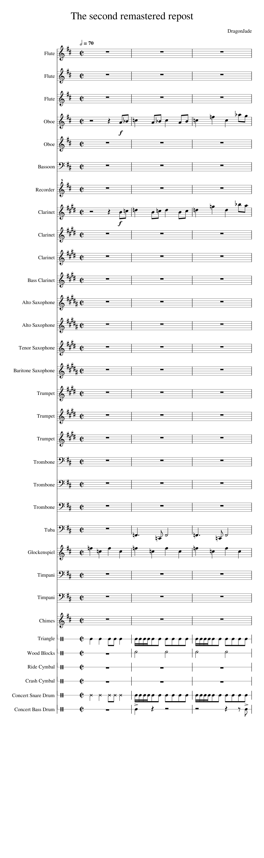 The Second Movement ( Original ) Sheet music for Trombone, Tuba, Flute ...