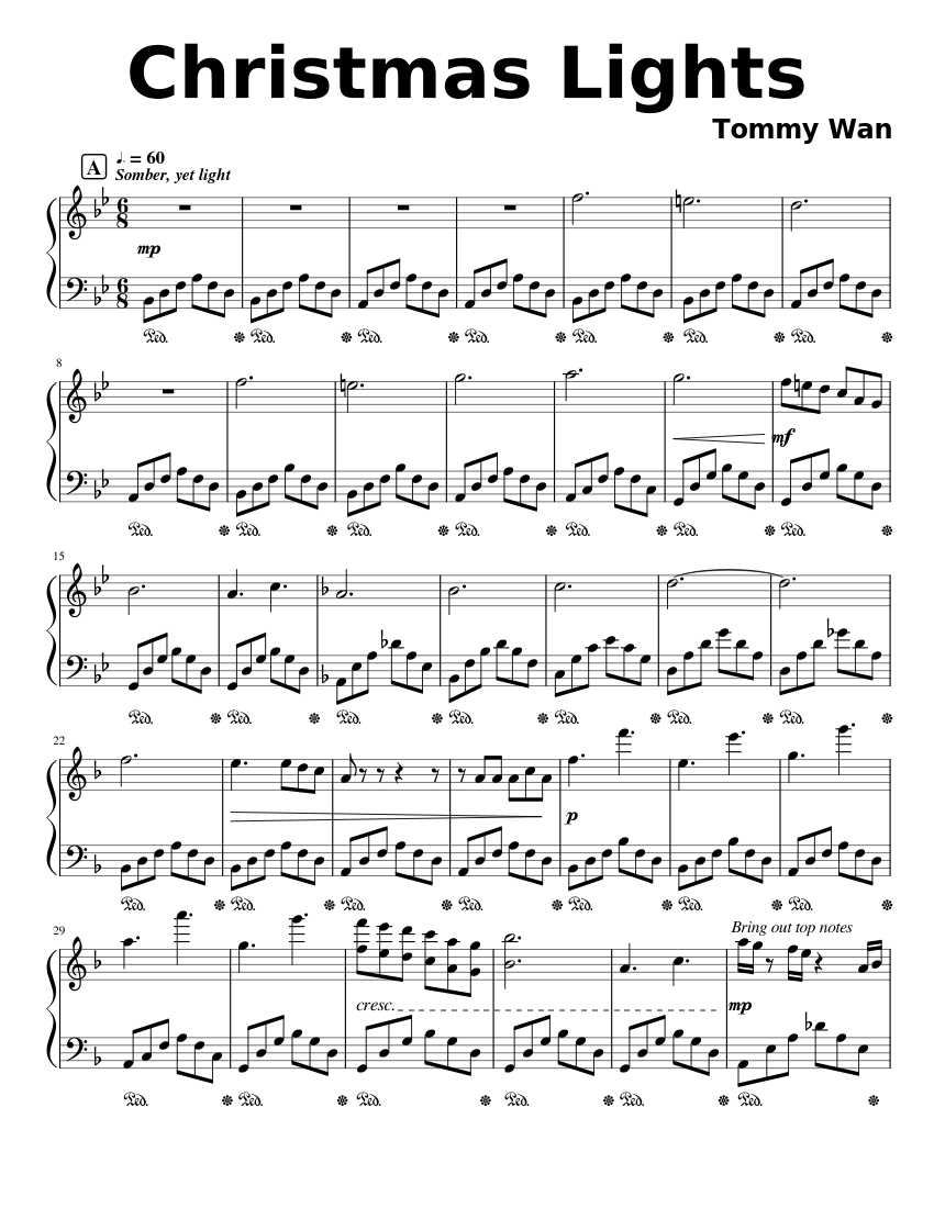 Christmas Lights Sheet music for Piano (Solo) | Musescore.com