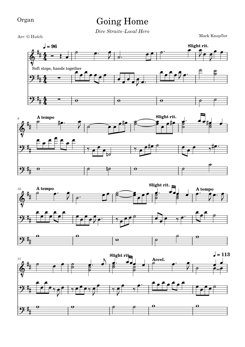 Going home – Mark Knopfler Sheet music for Piano, Contrabass, Guitar ...