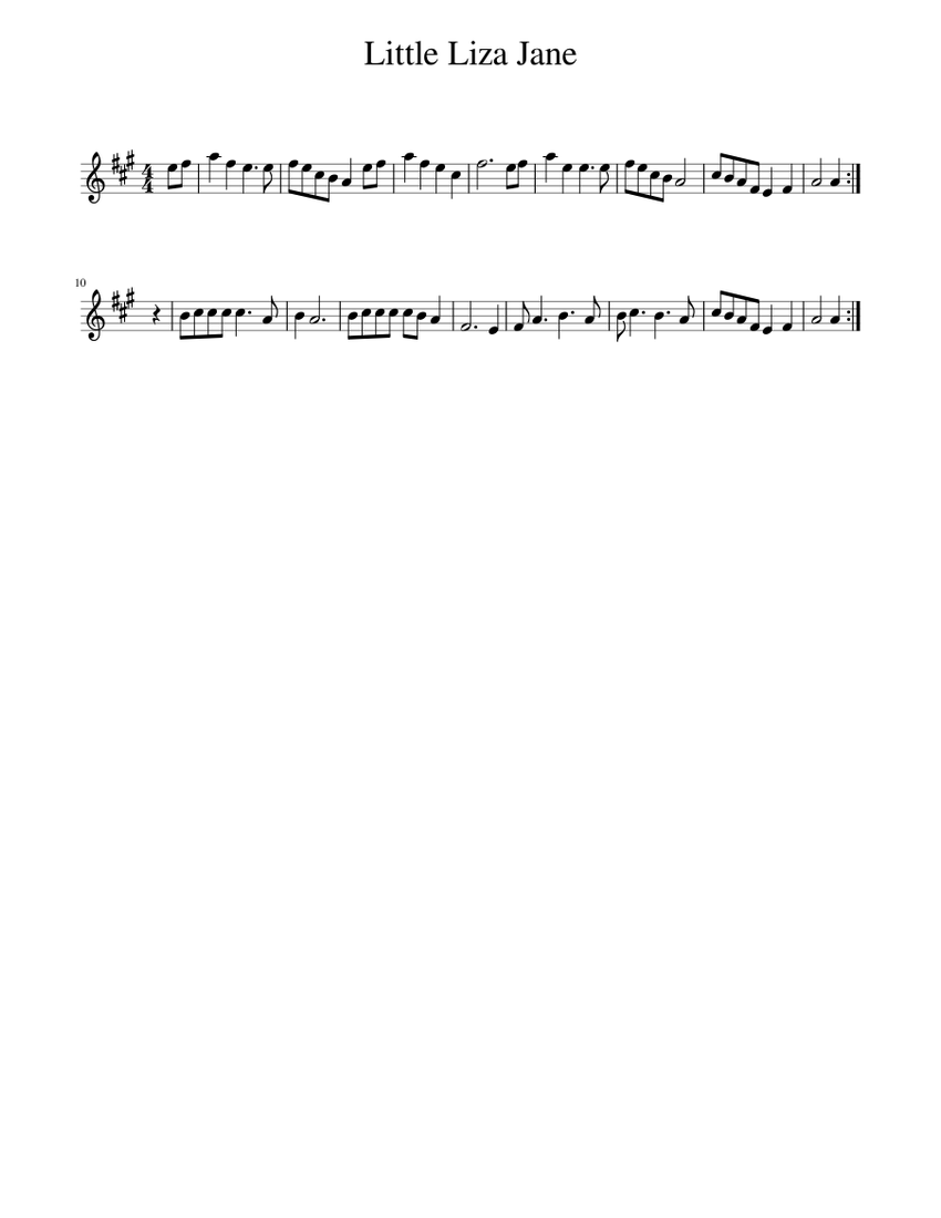 Little Liza Jane Sheet music for Piano (Solo) | Musescore.com