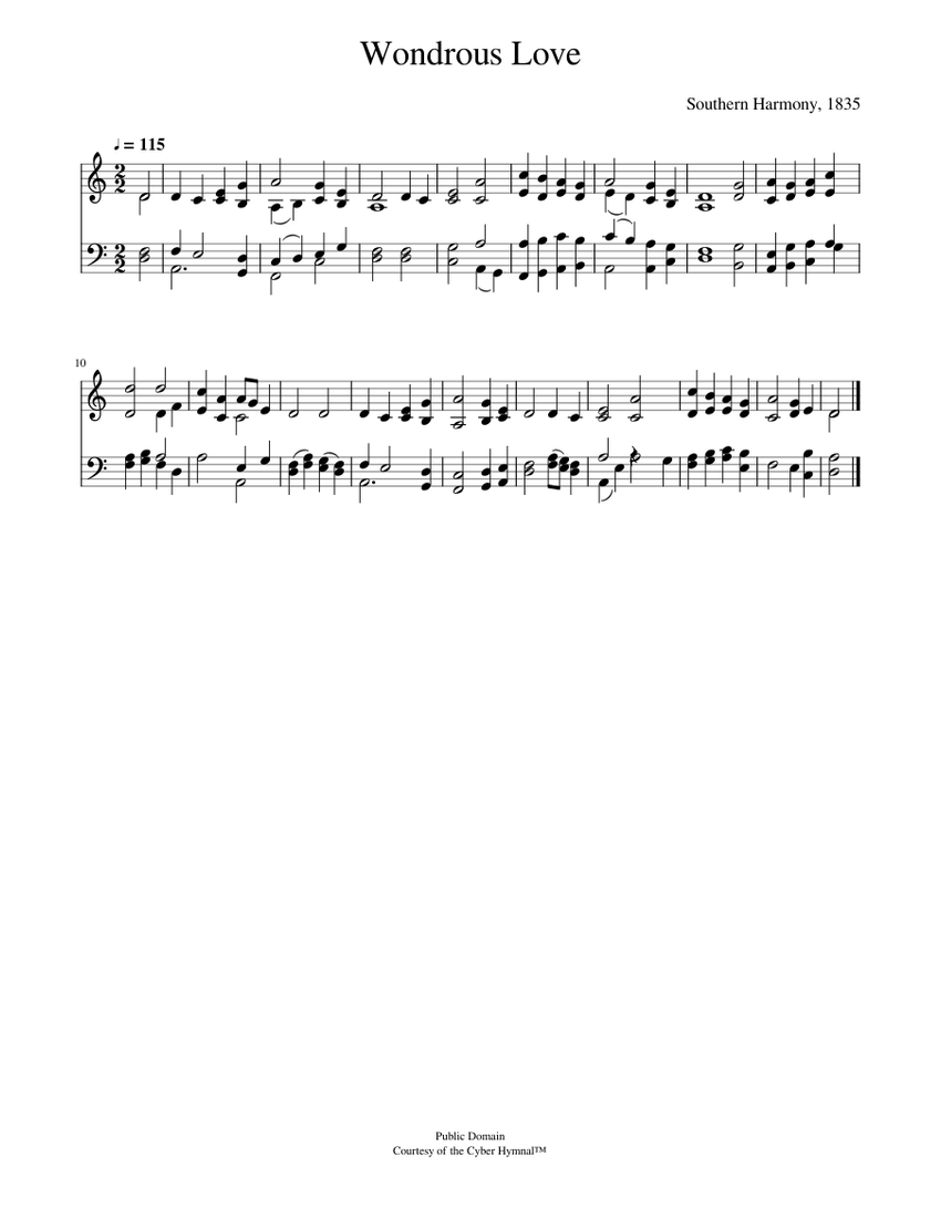 What wondrous love is this? - William Walker Sheet music for Piano ...