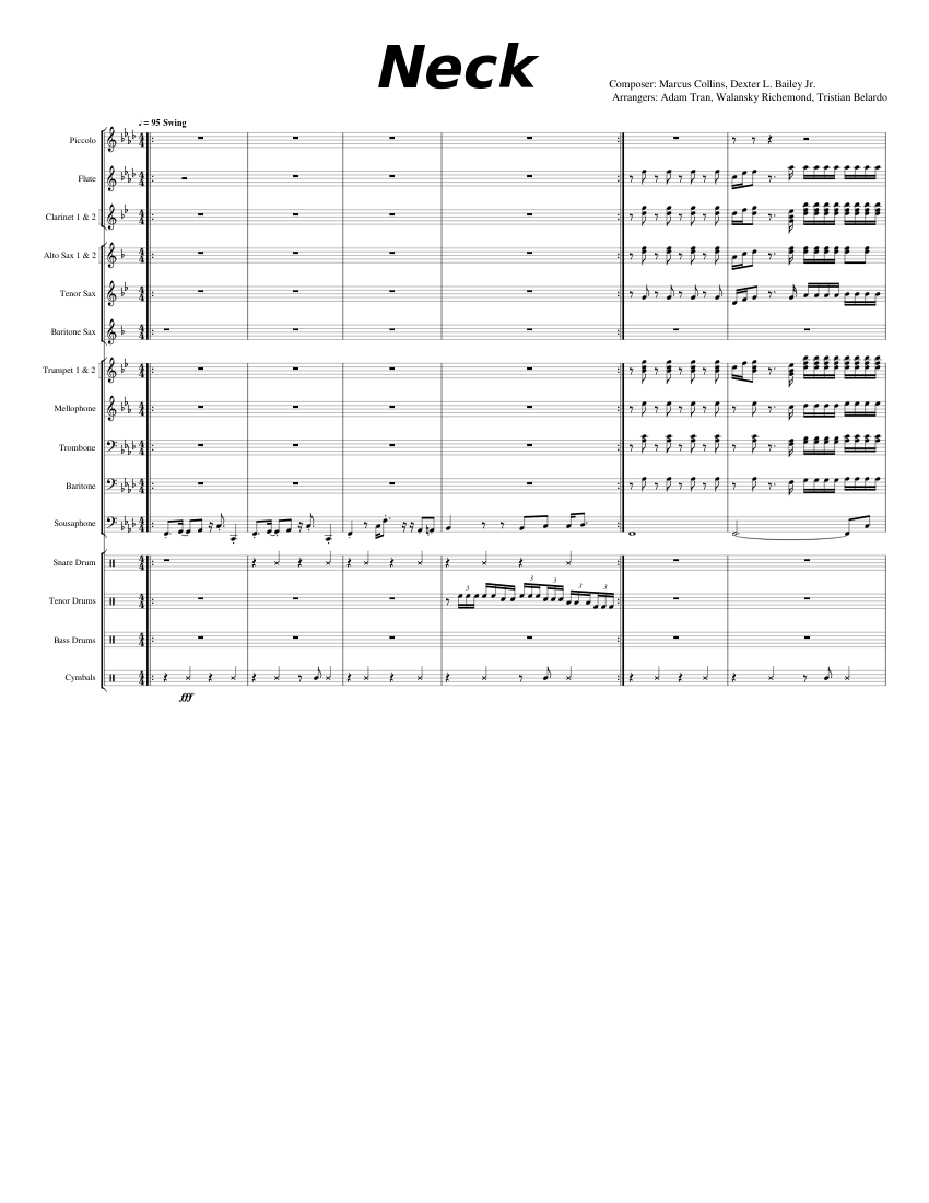 Neck Sheet music for Trombone, Tuba, Flute piccolo, Flute & more ...