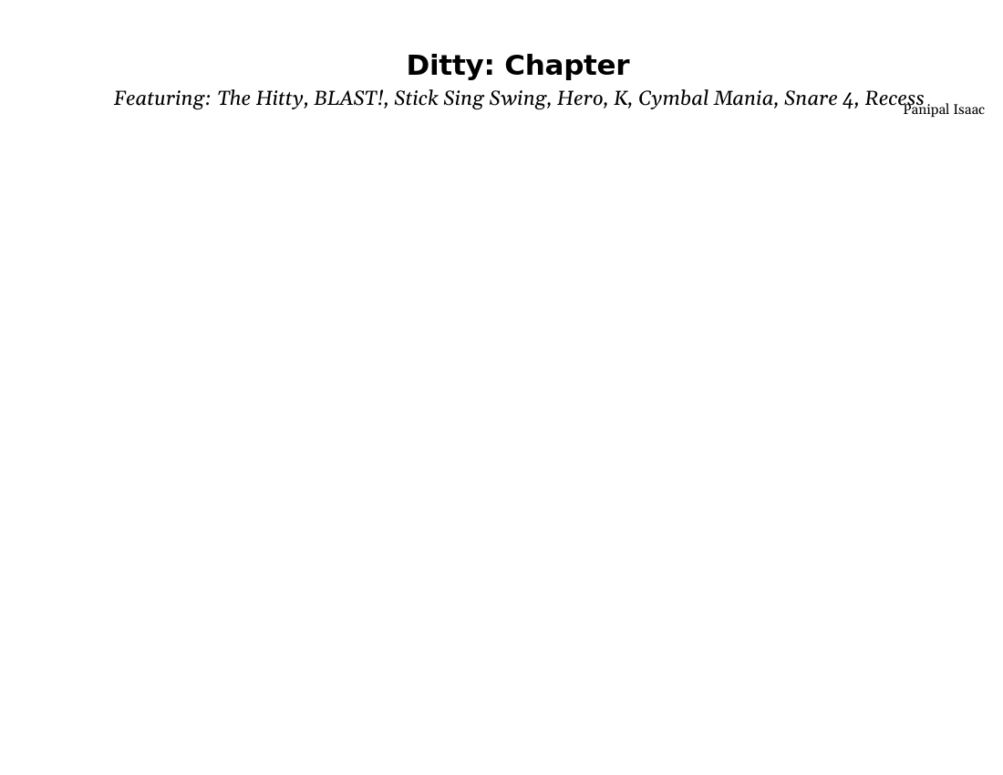 Chapter Ditty Sheet music for Snare drum, Crash, Drum group, Tenor drum ...