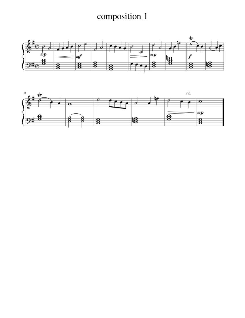 Draft composition 1A Sheet music for Piano (Solo) | Musescore.com