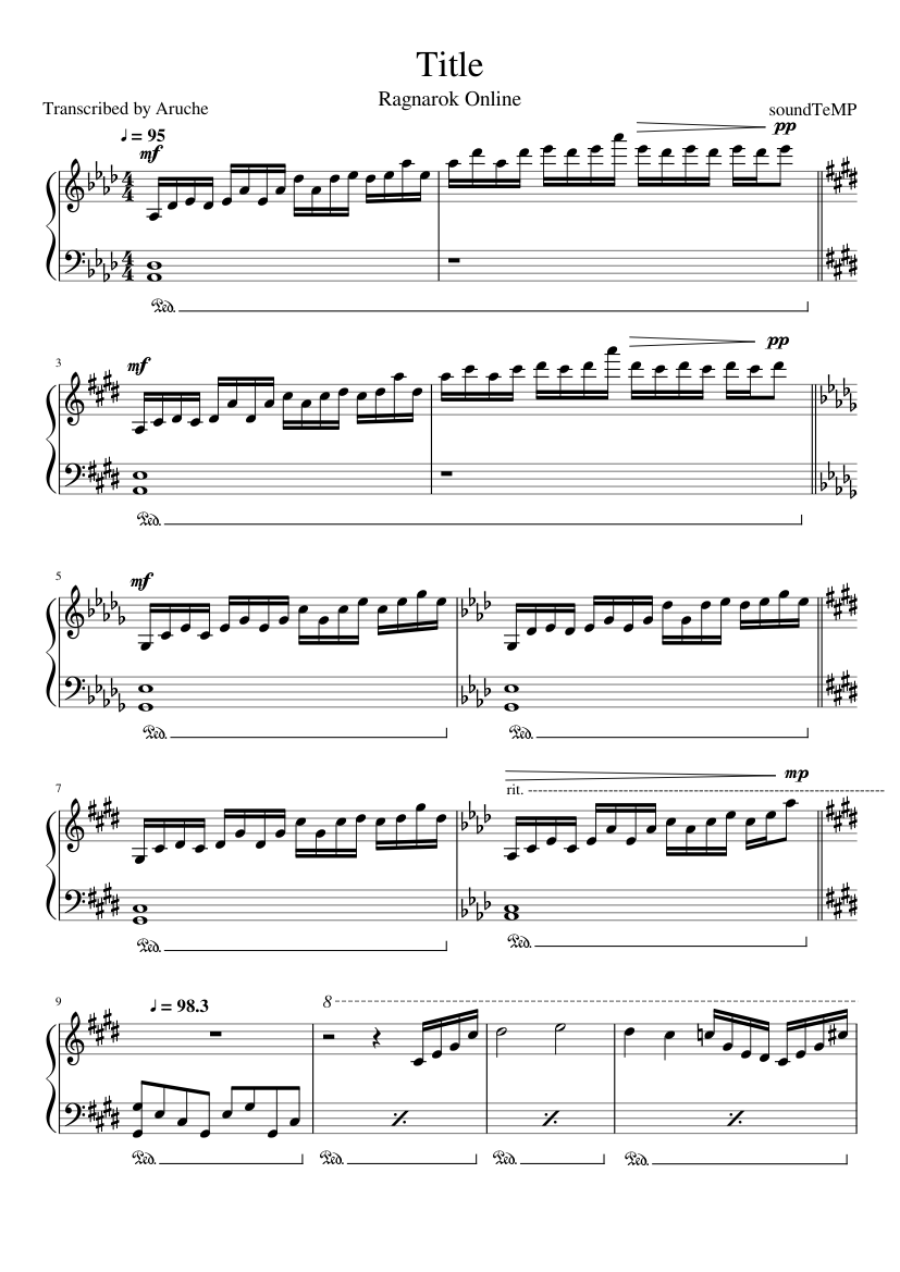 Title - Ragnarok Online Sheet Music for Piano (Solo) | MuseScore.com