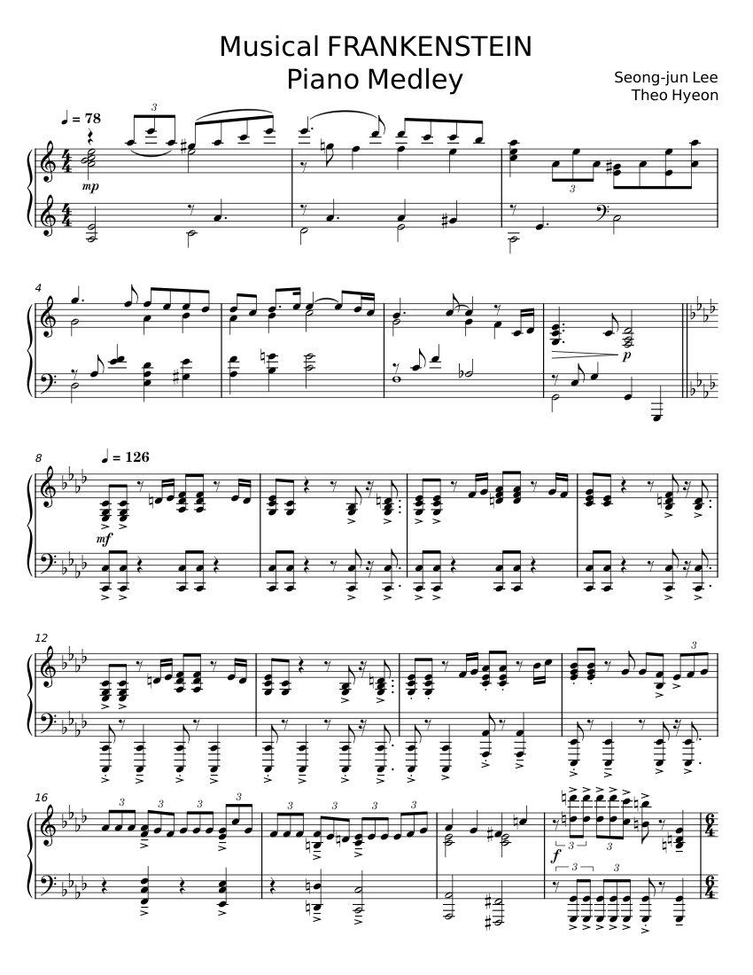 Musical FRANKENSTEIN Sheet Music for Piano (Solo) | MuseScore.com
