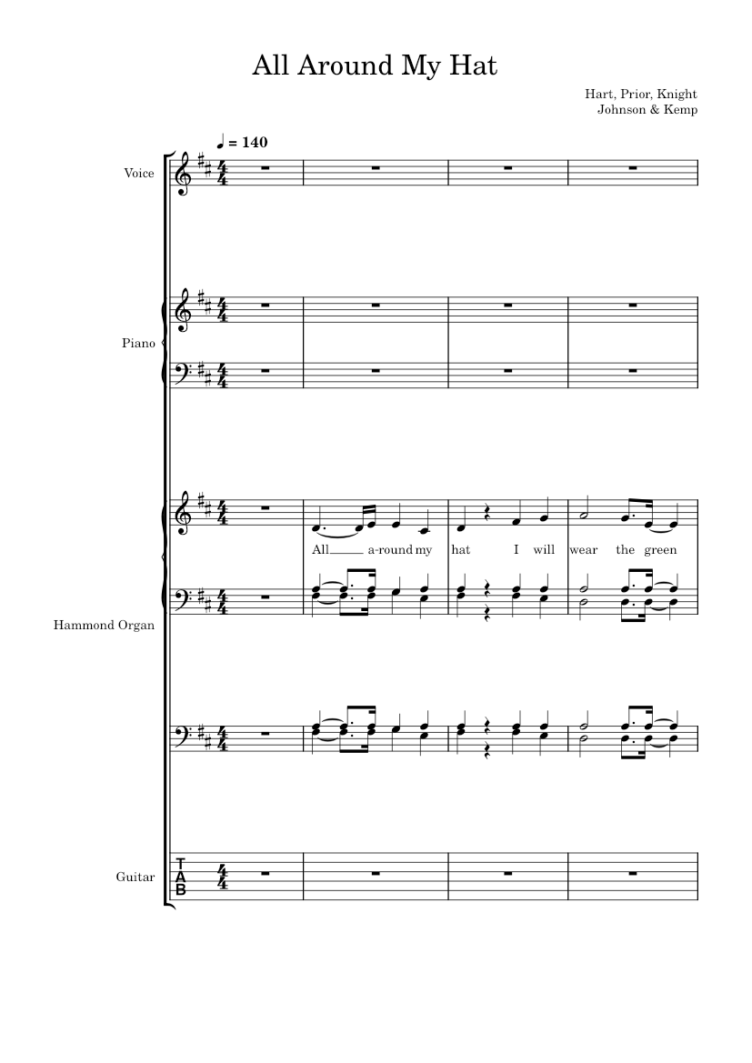 All Around My Hat - Steeleye Span Sheet music for Piano, Organ, Guitar ...