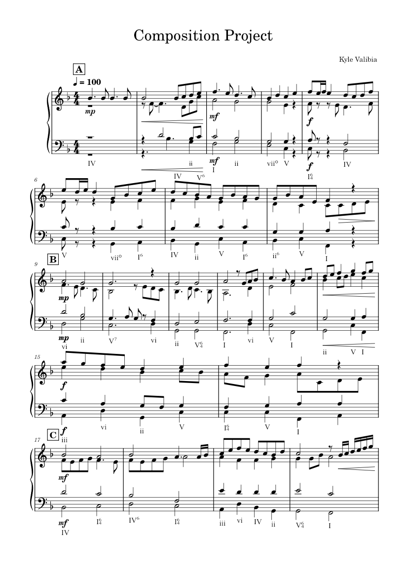 Composition Project Sheet music for Piano (SATB) | Musescore.com
