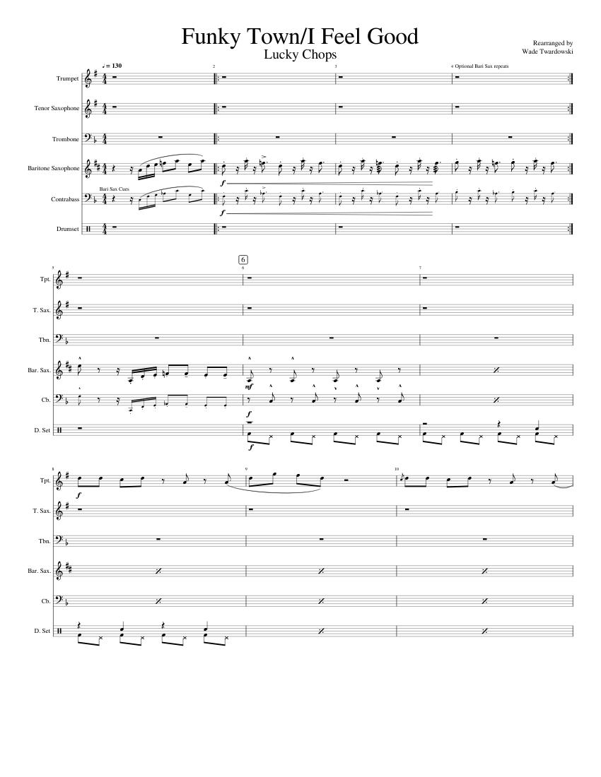 Lucky Chops - Funky Town/I Feel Good Sheet music for Trombone ...