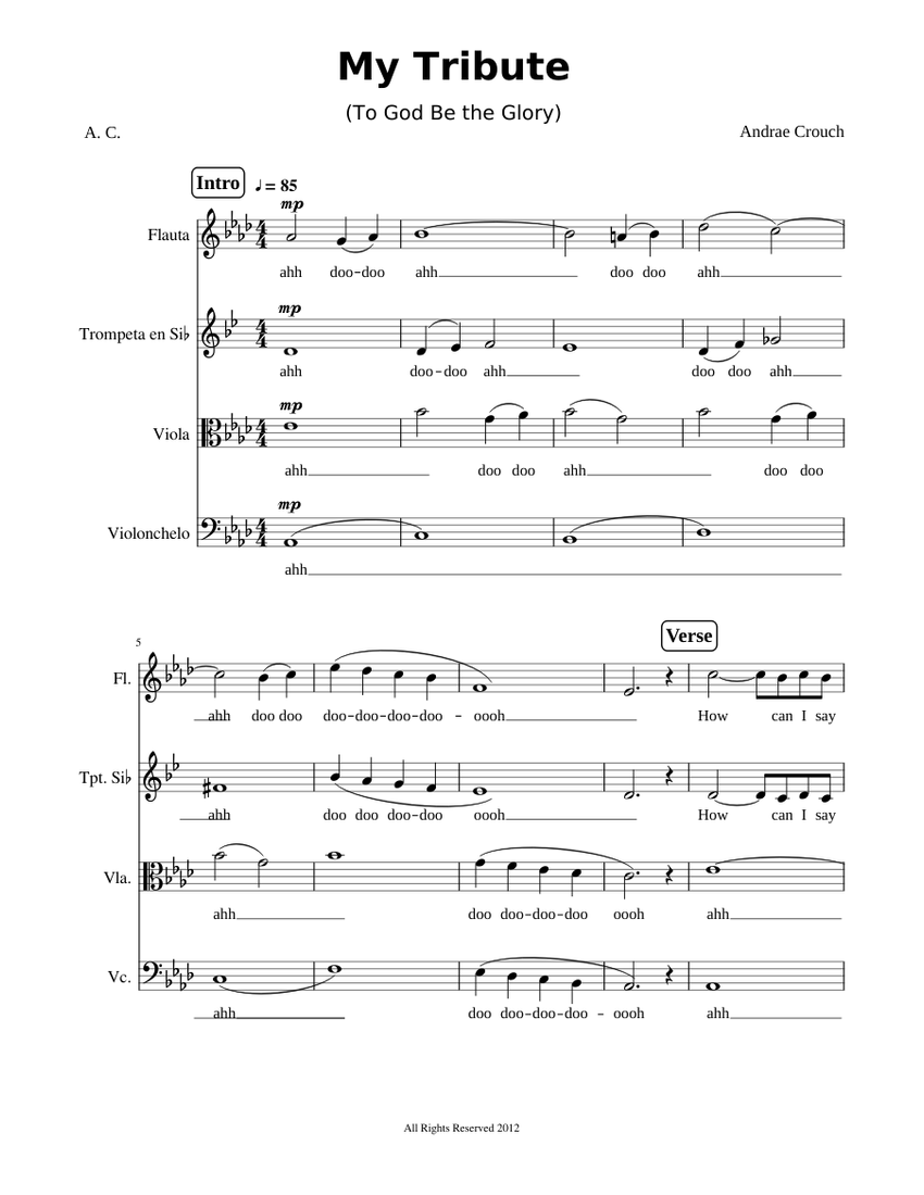 My Tribute Sheet music for Viola (Solo) | Musescore.com