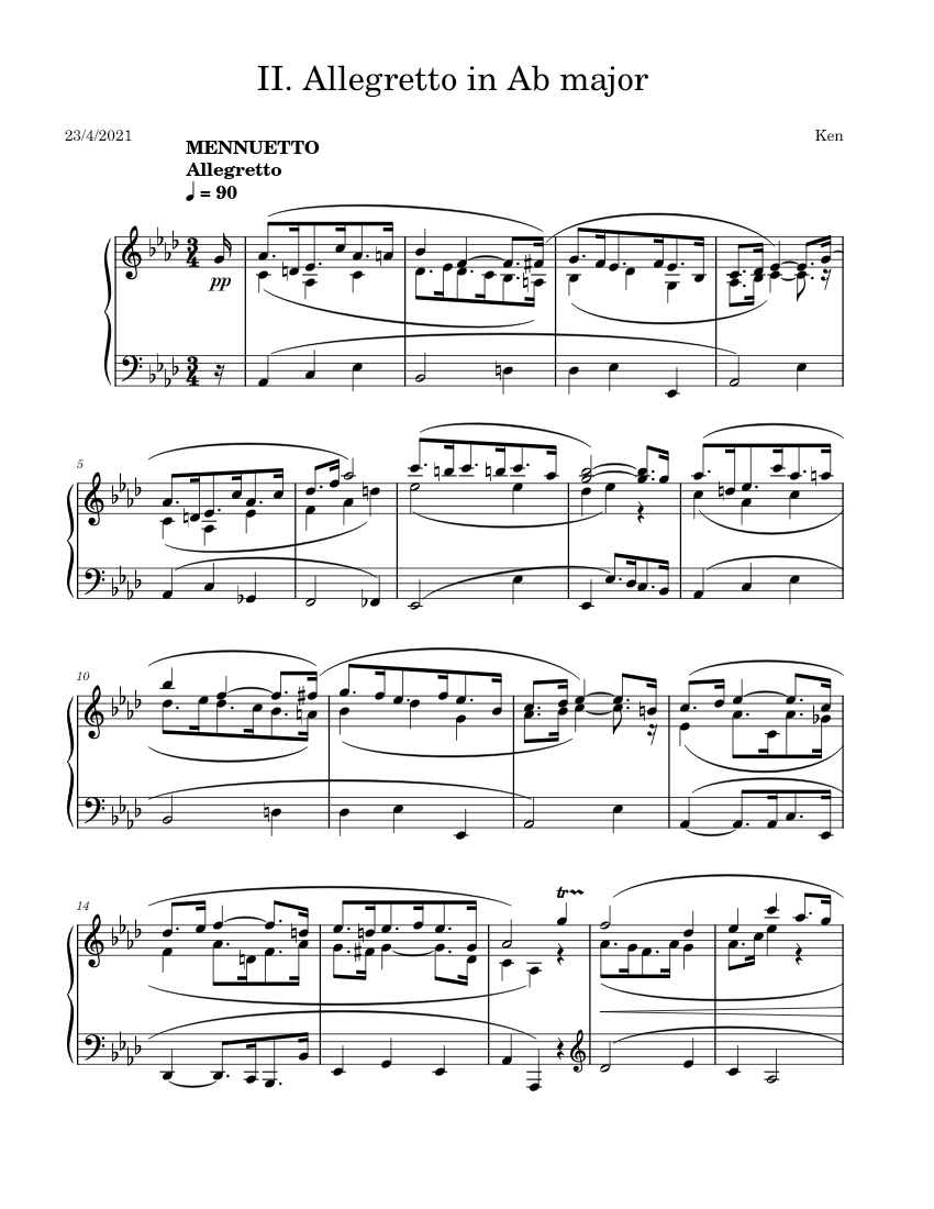 2nd waltz in Ab major Sheet music for Piano (Solo) | Musescore.com