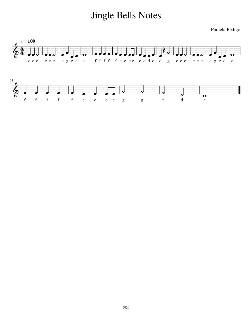 Jingle Bell Solfege Sheet music for Piano (Solo) Easy | Musescore.com