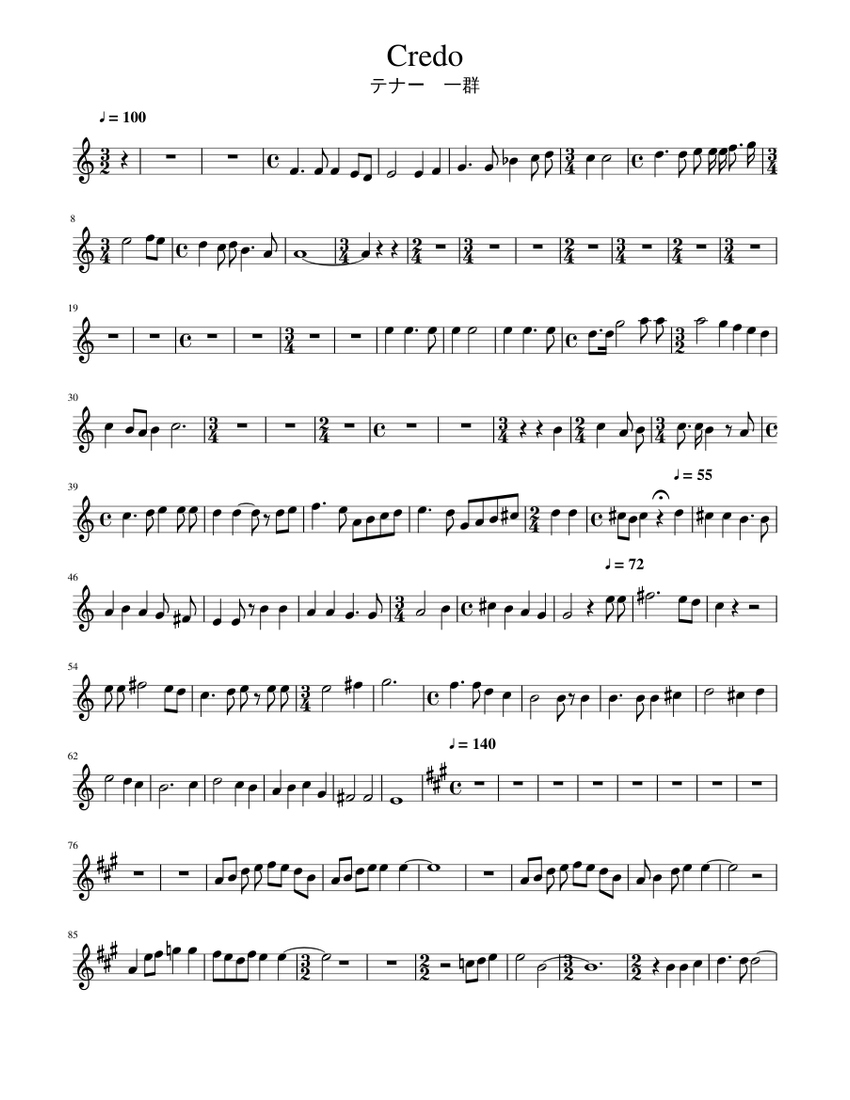 Credo Sheet music for Piano (Solo) Easy | Musescore.com