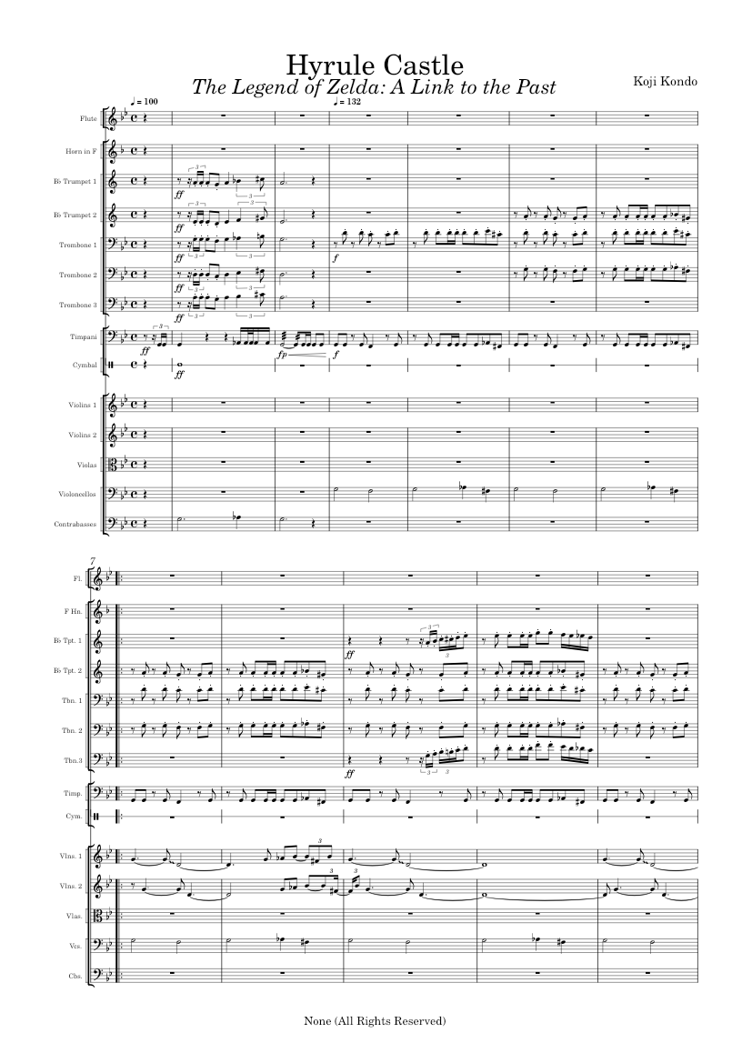 The Legend of Zelda: A Link to the Past - Hyrule Castle – Koji Kondo Sheet music for Trombone ...