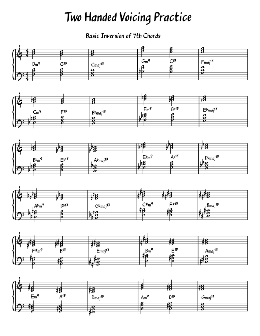 Two Handed Piano Voicing Practice - Alan Matheson Sheet music for Piano ...