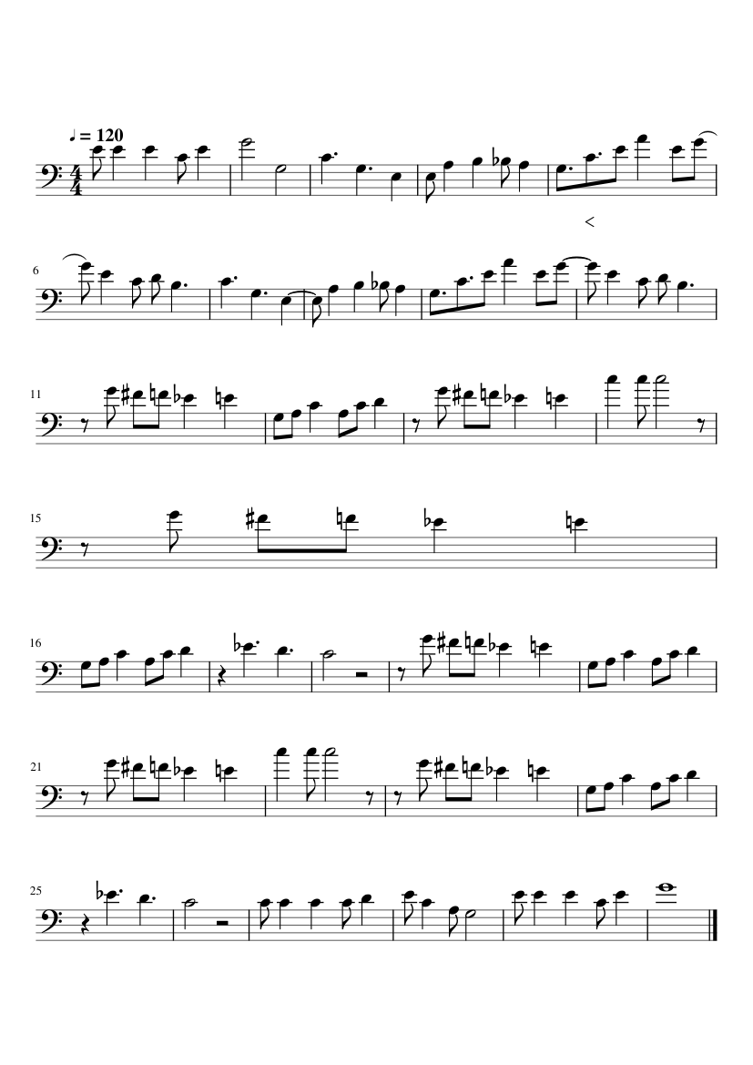 Super Mario Bros Theme (Trombone Solo) Sheet Music for Voice (other ...