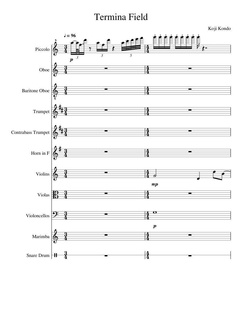 Termina Field (The Legend of Zelda: Majora's Mask) Sheet Music for ...