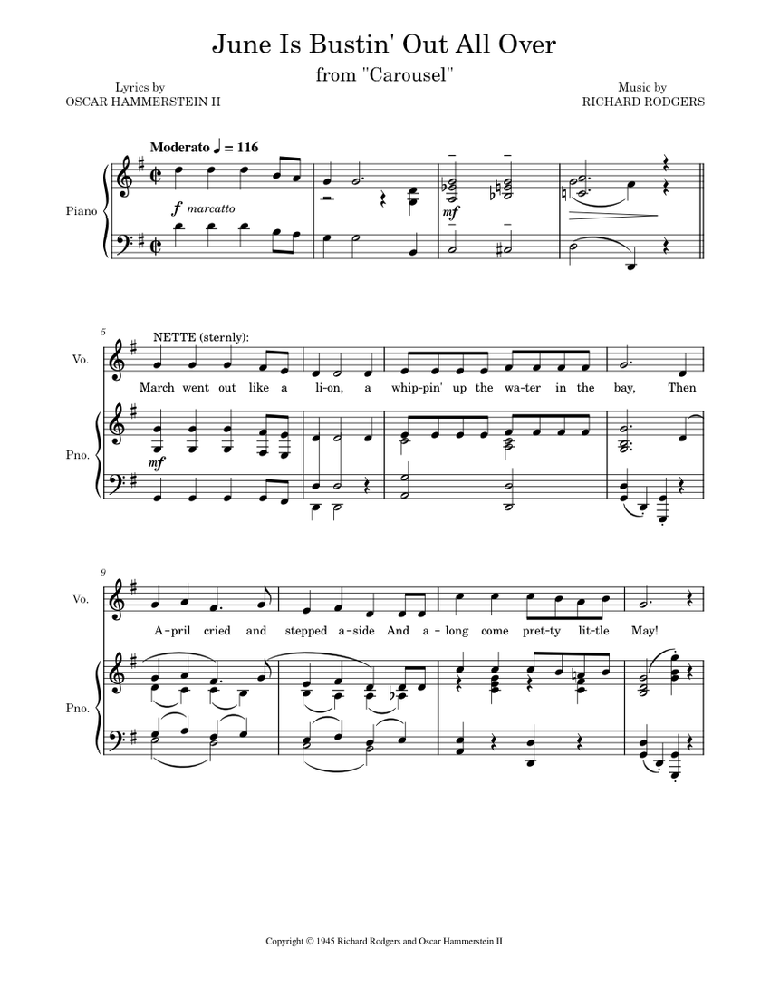 June Is Bustin' Out All Over Sheet music for Piano (Piano Duo ...