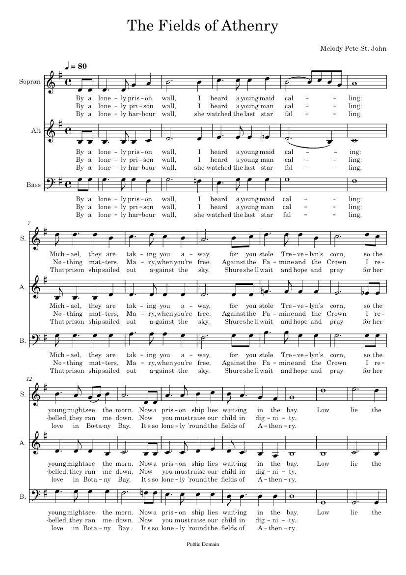 The fields of athenry – Pete St. John Sheet Music for Bass guitar ...