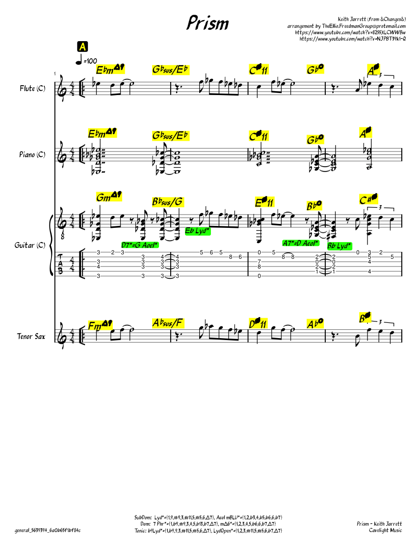 Keith Jarrett - "Prism" Sheet music for Guitar (Solo) | Download and ...