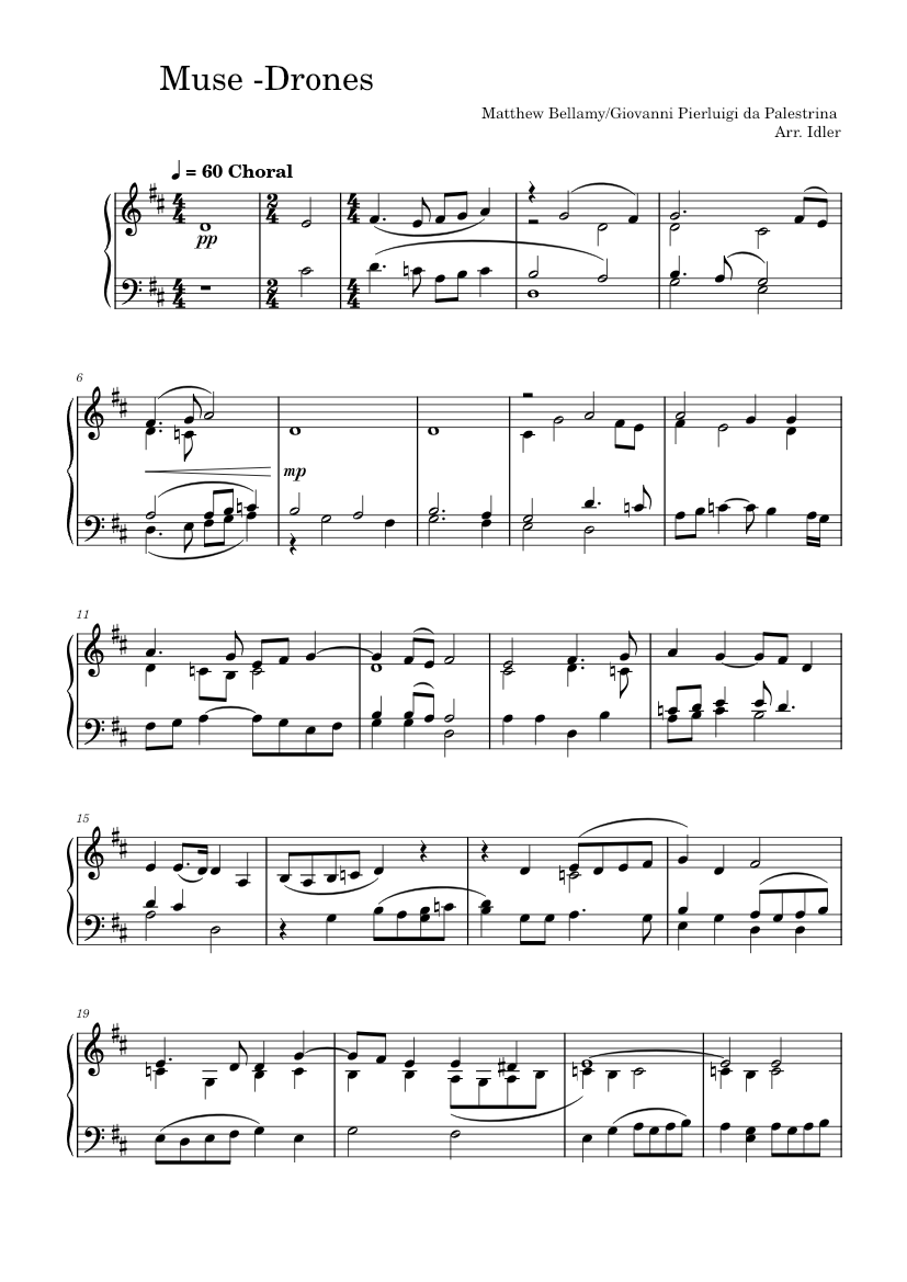 Drones – Muse Sheet music for Piano (Solo) Easy | Musescore.com