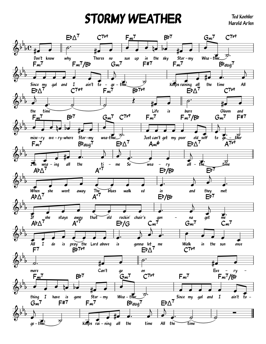 Stormy Weather Guitar Chords