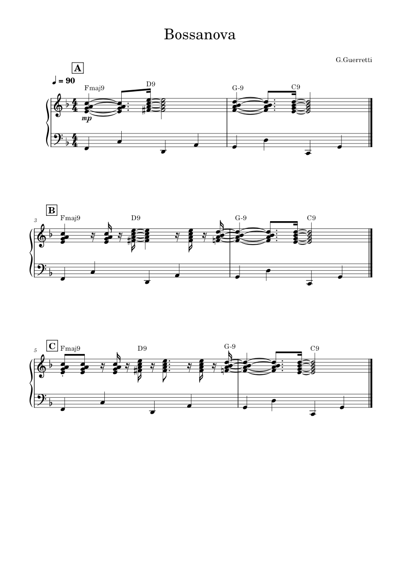 Bossanova Sheet Music with Chords for Piano (Solo) easy | MuseScore.com