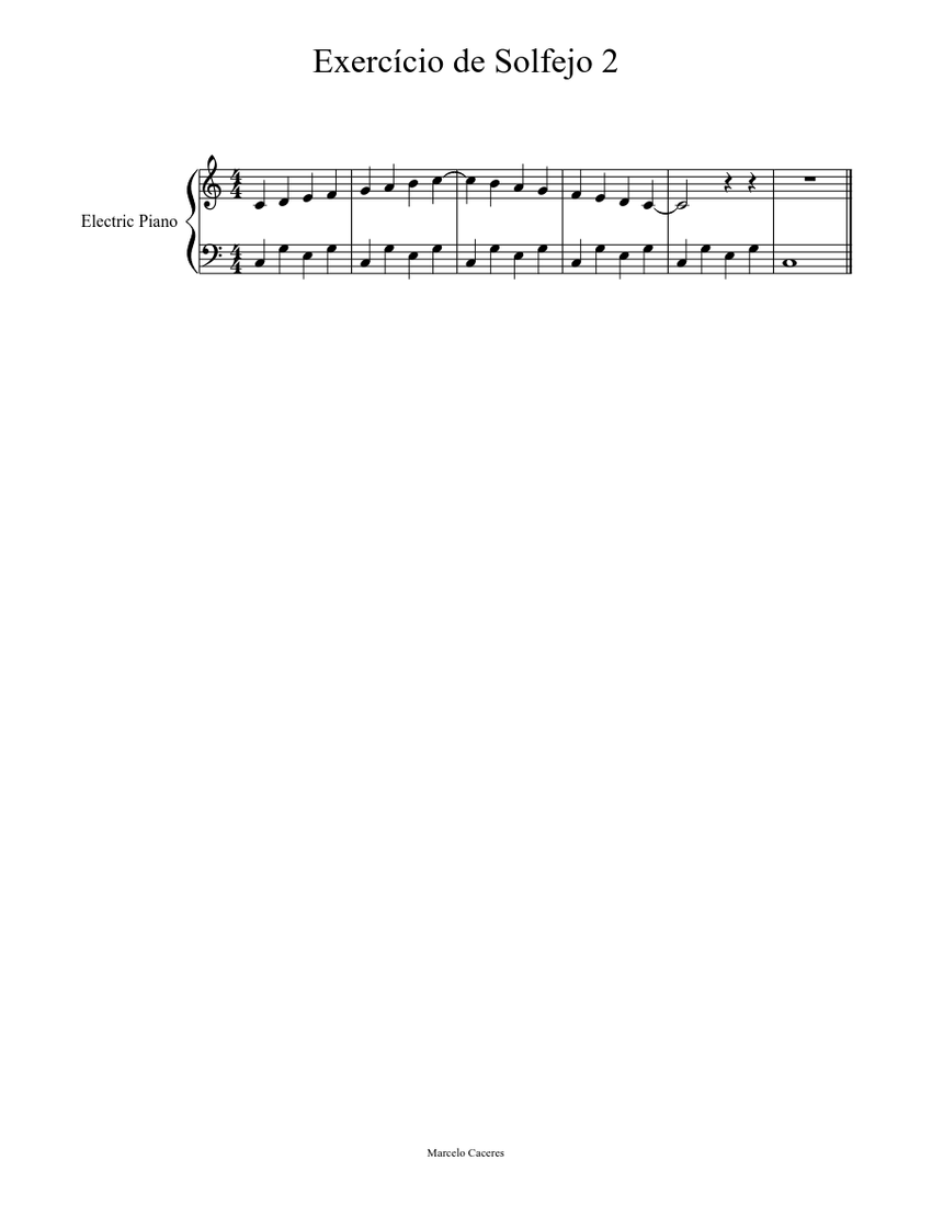 Exercício de Solfejo 2 Sheet music for Piano (Solo) | Musescore.com