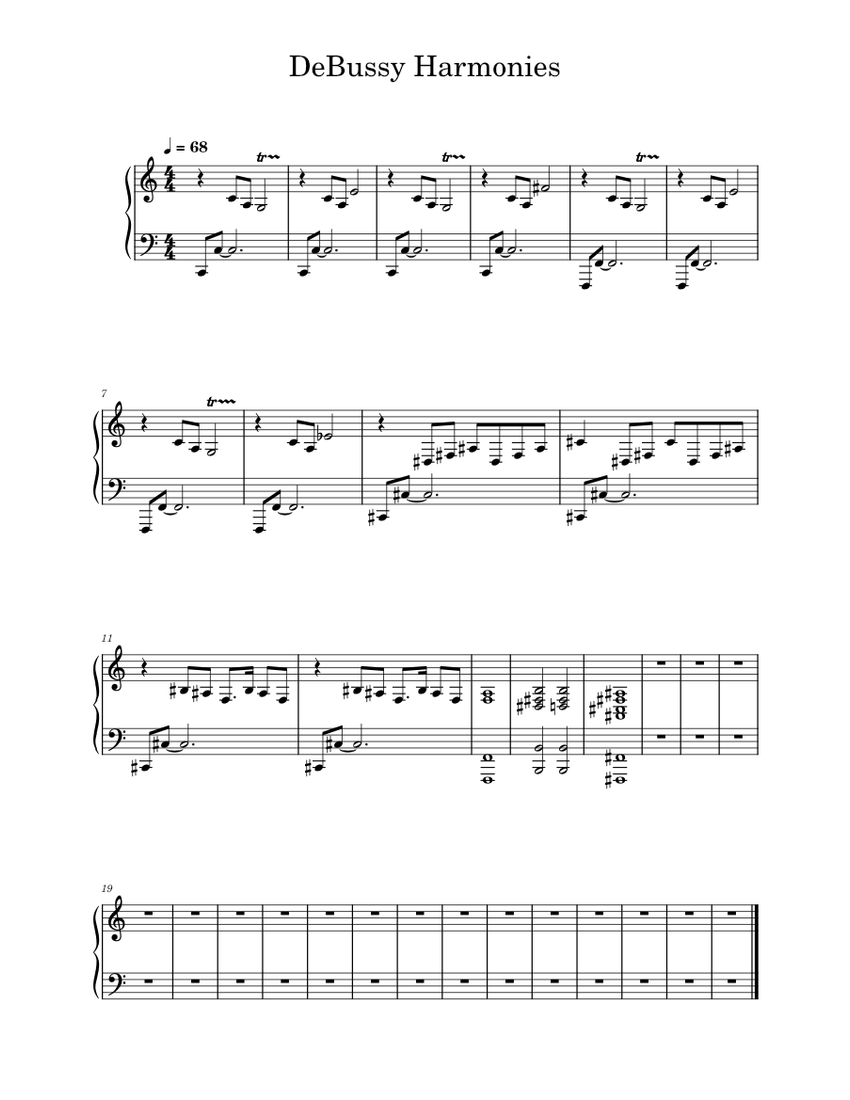 DeBussy Harmonies Sheet music for Piano (Solo) Easy | Musescore.com