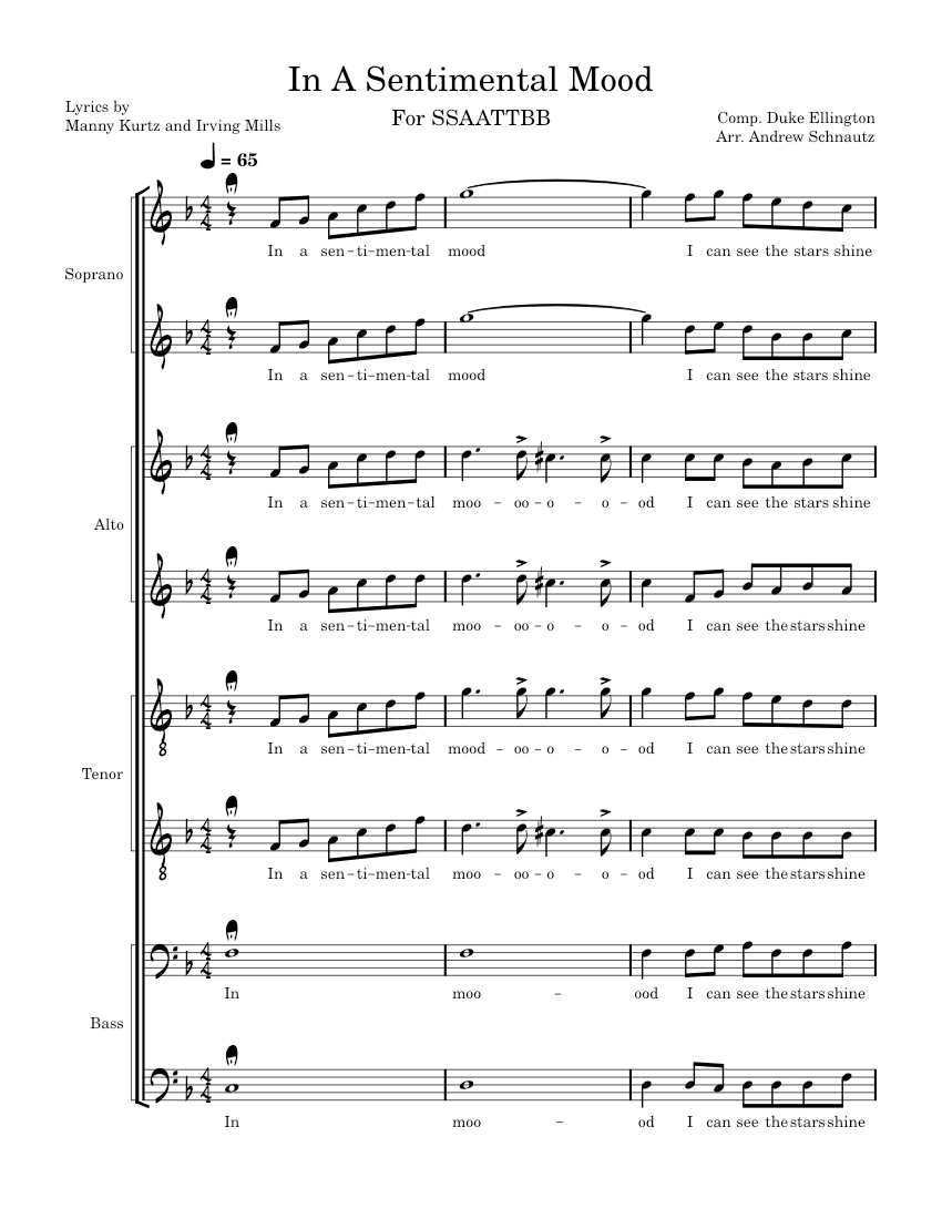 In a sentimental mood – Duke Ellington In A Sentimental Mood Sheet ...