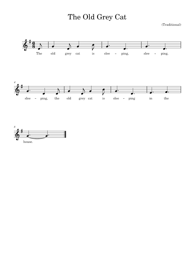 The OLD GREY CAT – Misc tunes Sheet music for Piano (Solo) Easy ...