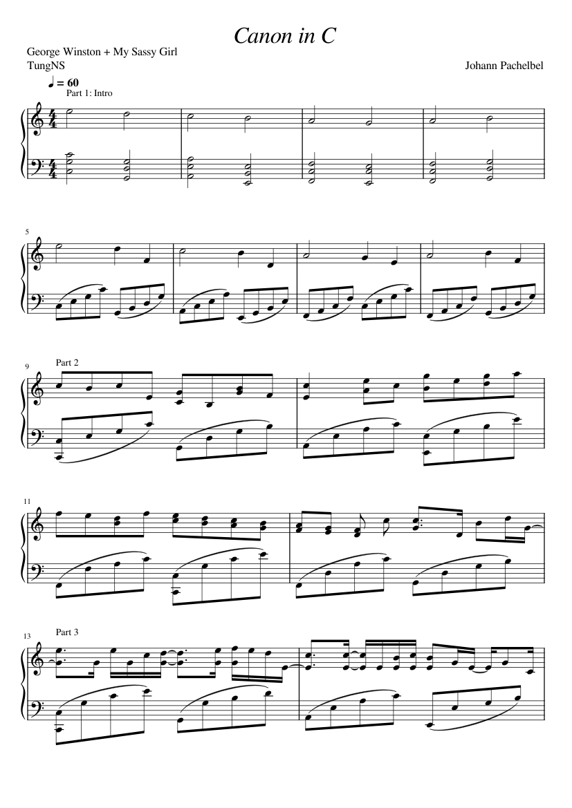 Canon in C - Pachelbel – Johann Pachelbel Canon in C - Pachelbel ...
