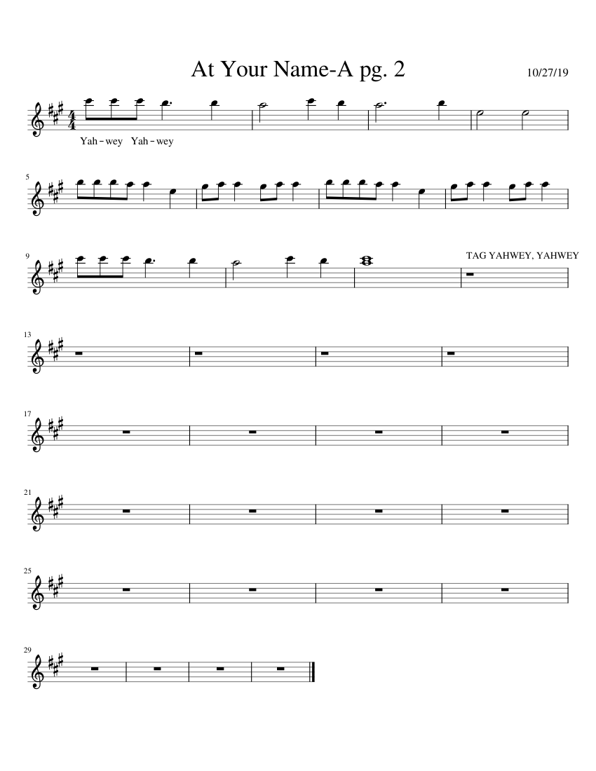 At Your Name-E pg. 2 Sheet music for Piano (Solo) Easy | Musescore.com