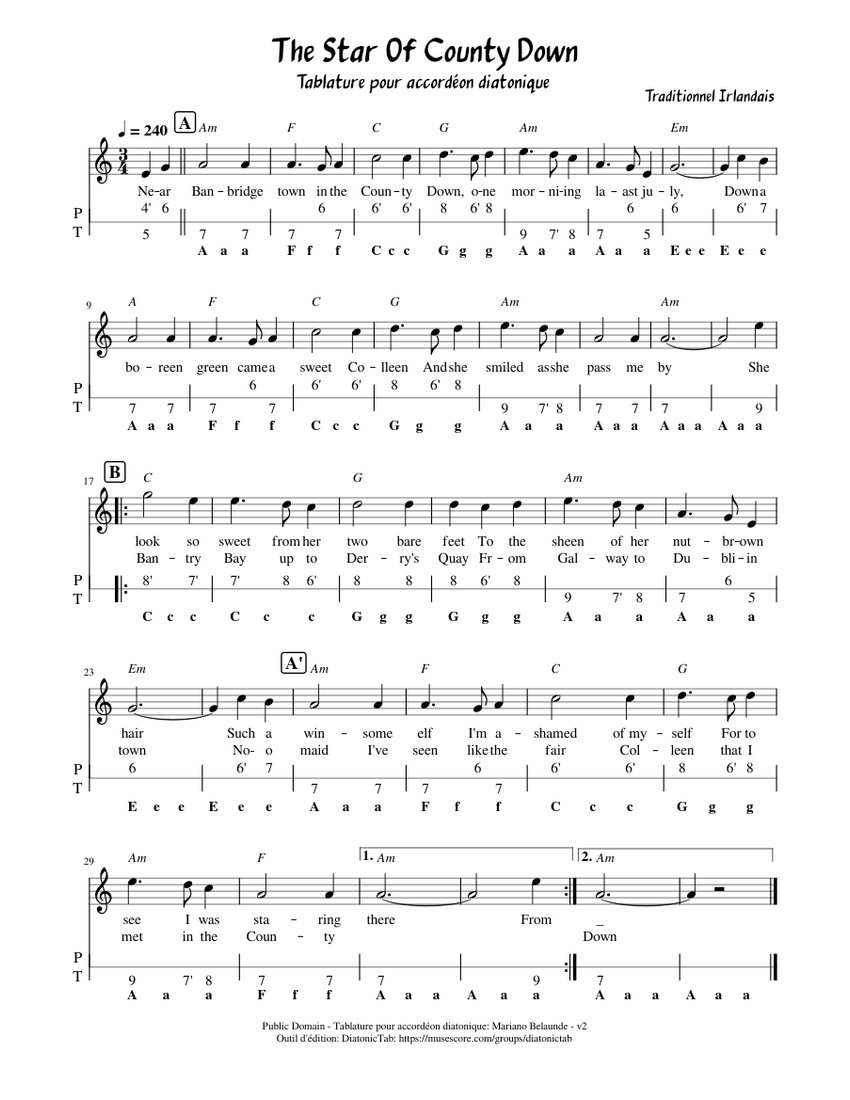 The Star Of The County Down – Misc Traditional Sheet music for ...