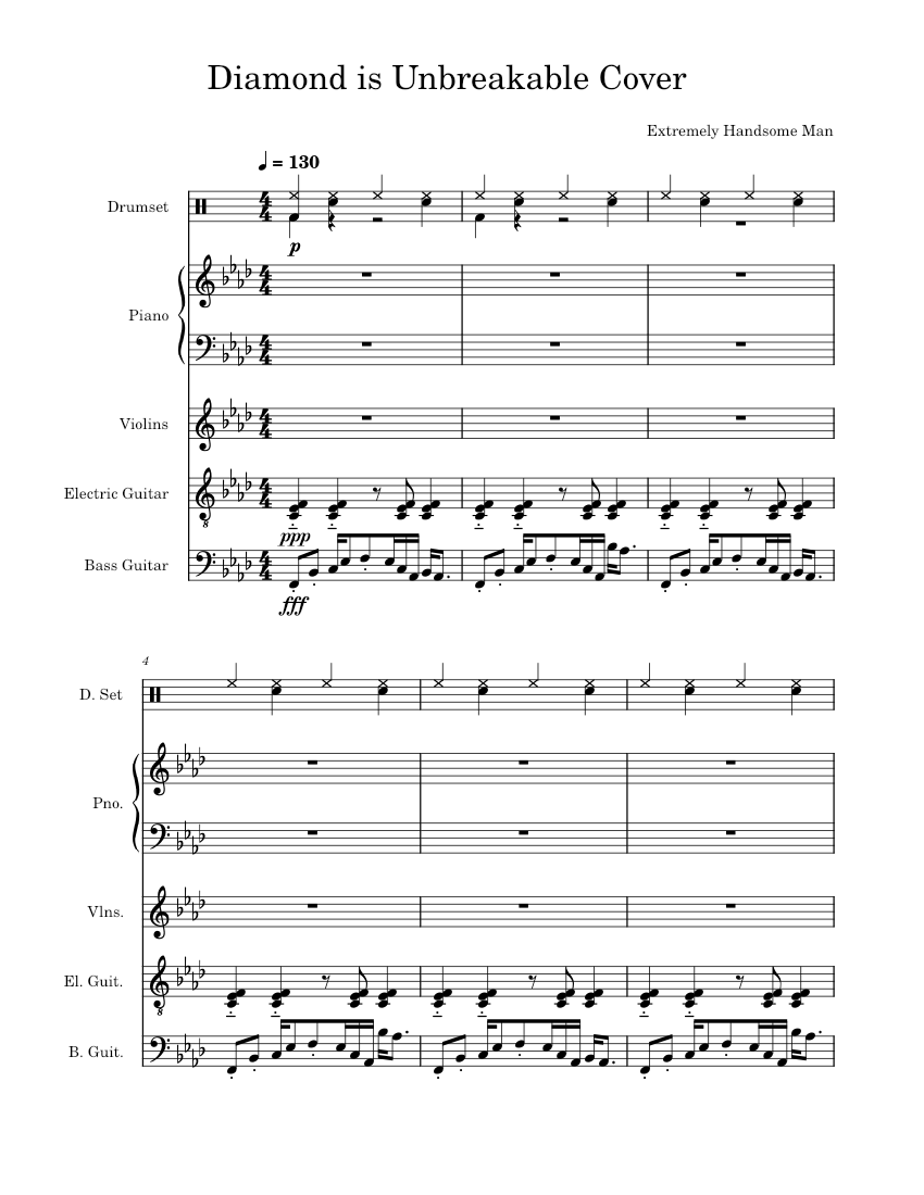 Diamond is Unbreakable Cover Sheet music for Piano, Guitar, Bass guitar ...