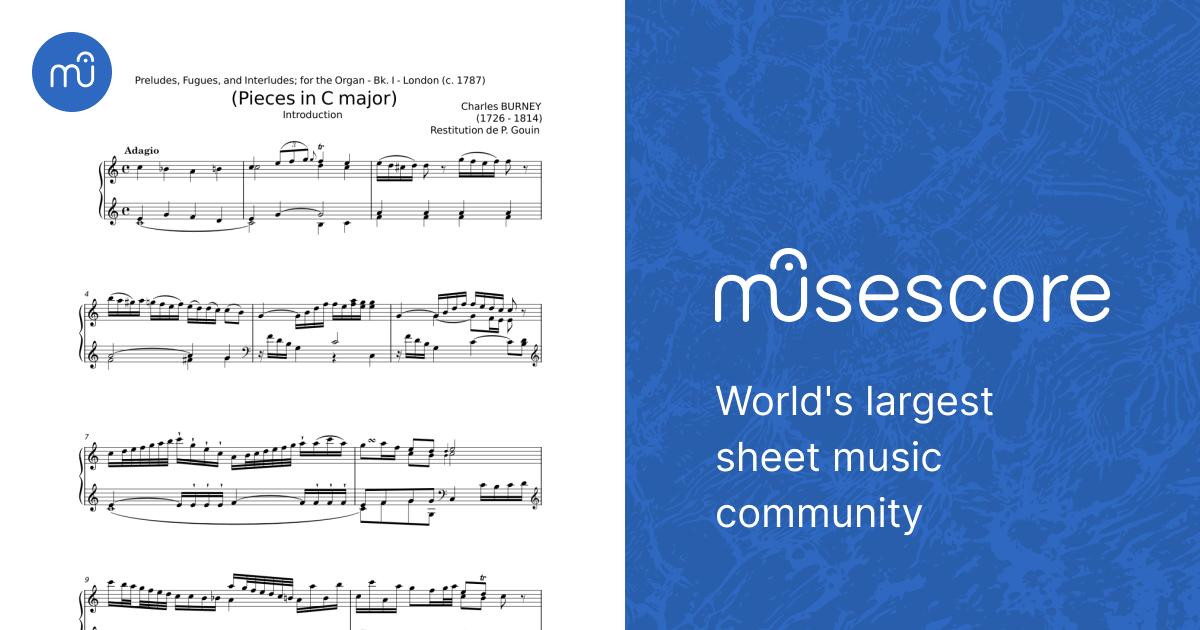 Pieces in C major - Charles BURNEY Sheet music for Piano (Solo ...