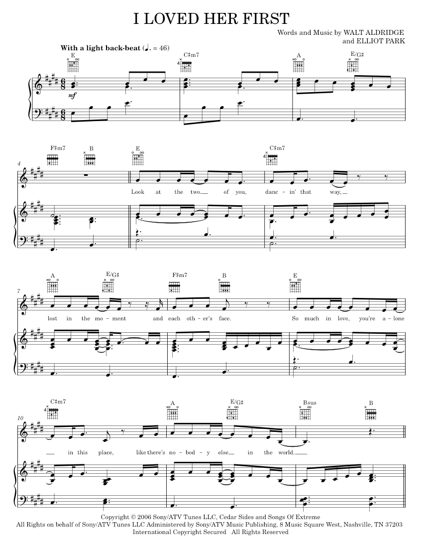 Play Official version of I loved her first Sheet Music by Heartland for ...