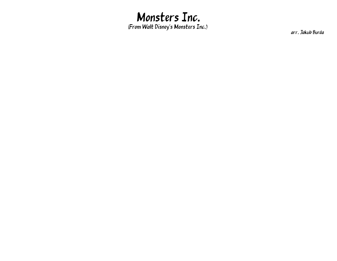 Monsters Inc. - Randy Newman/arr. Jakub Burda Sheet music for Piano ...