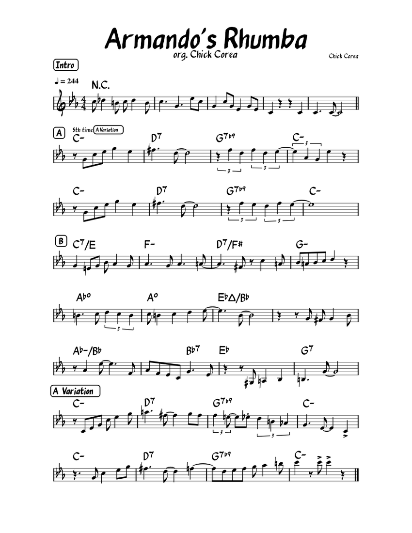 Armando's Rhumba Sheet music for Piano (Solo) Easy | Musescore.com