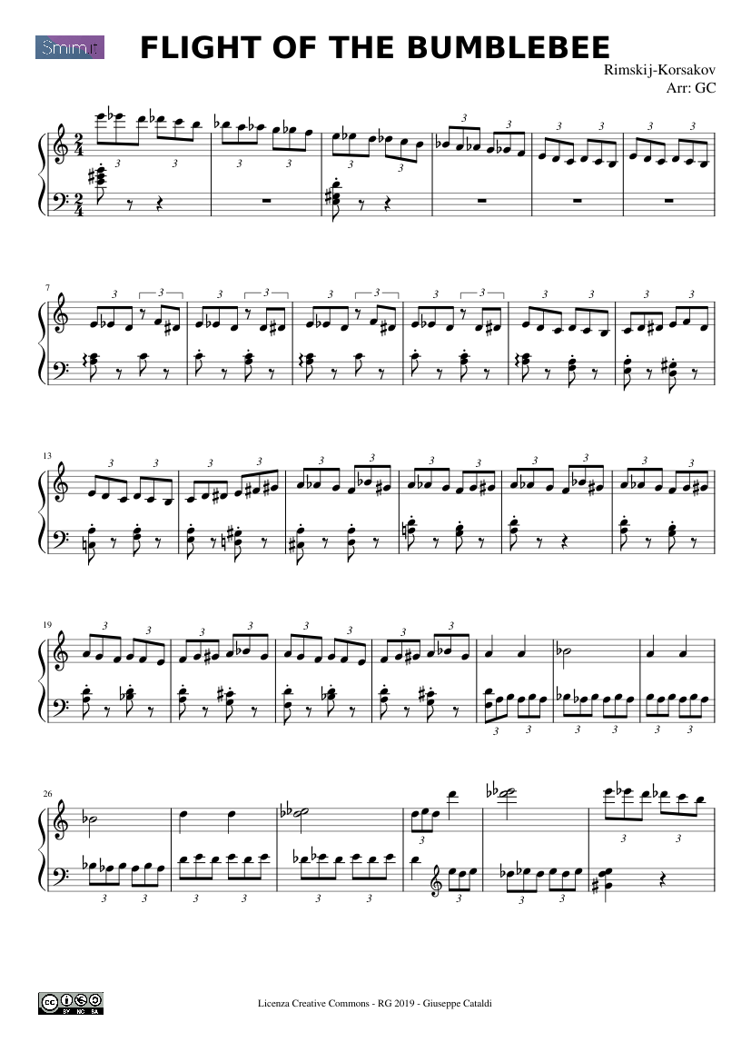 Flight of the Bumblebee Sheet music for Piano (Solo) Easy | Musescore.com