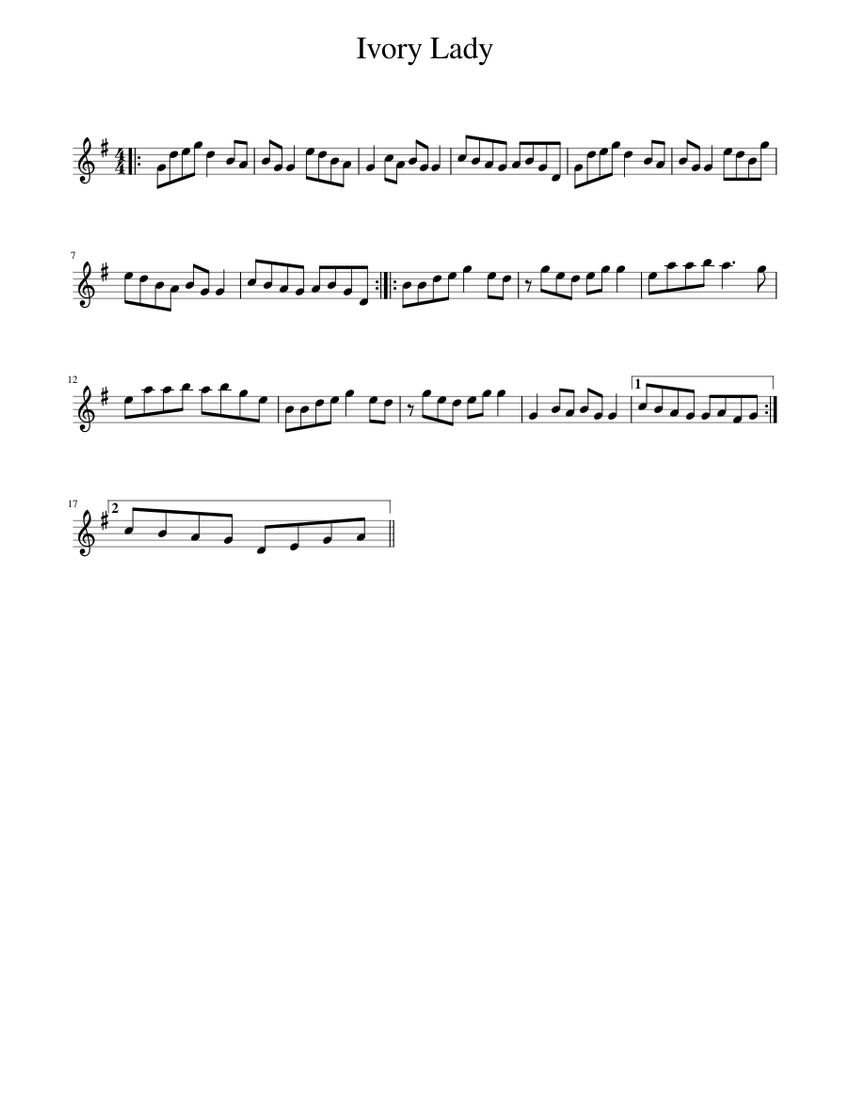 Ivory Lady Sheet music for Piano (Solo) Easy | Musescore.com