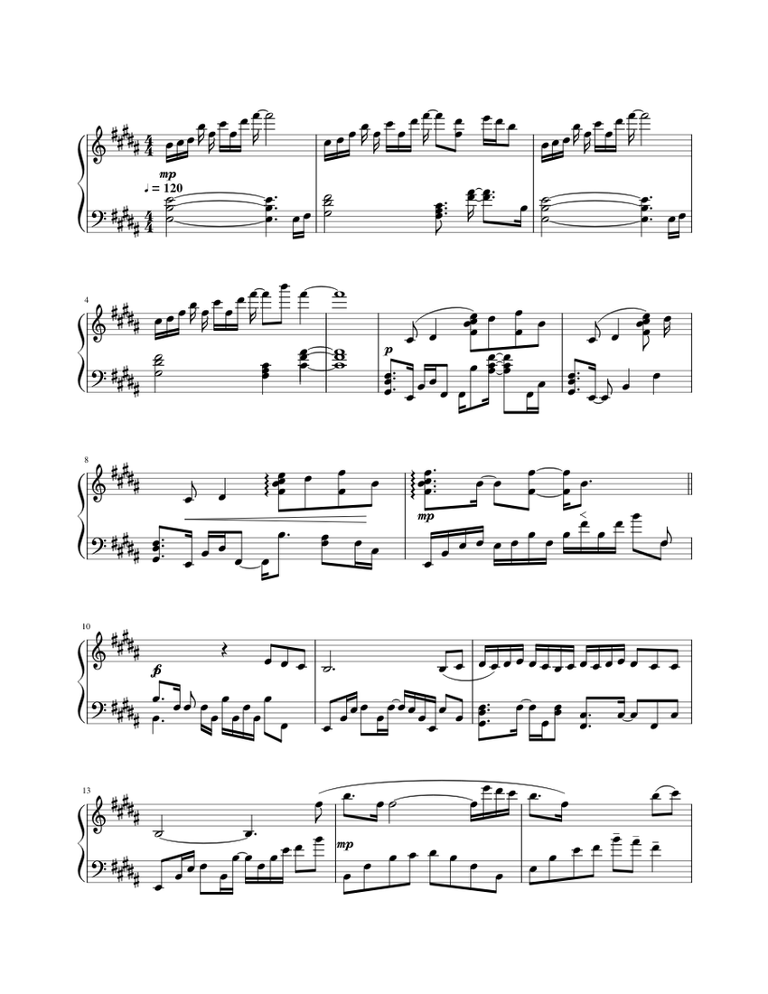 Zen zen zense Sheet music for Piano (Solo) | Musescore.com