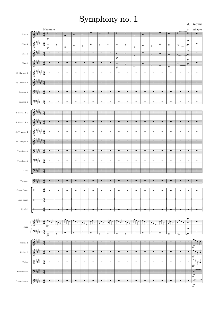 Symphony no. 1, op. 10 - Jude Brown Sheet music for Trombone, Tuba ...