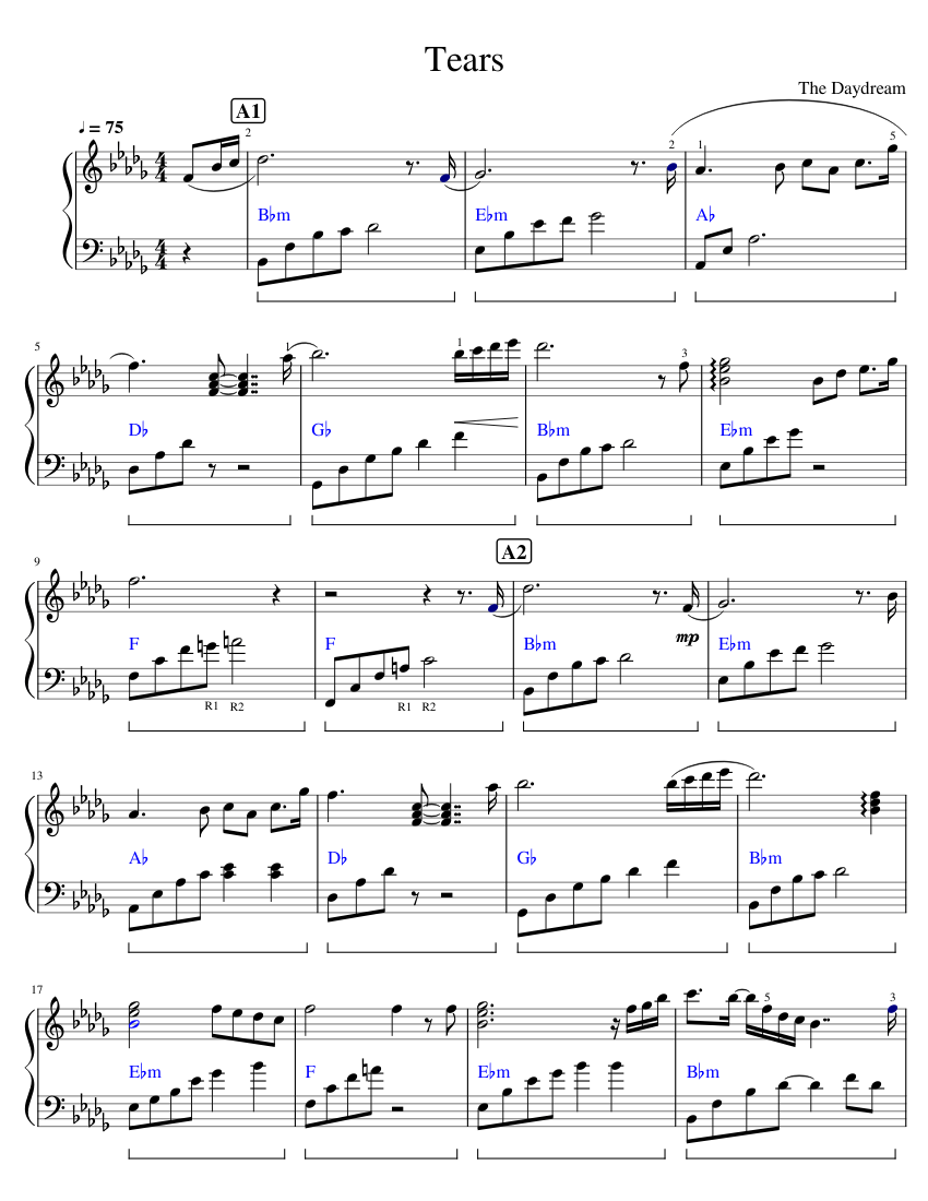 Tears Sheet music for Piano (Solo) Easy | Musescore.com