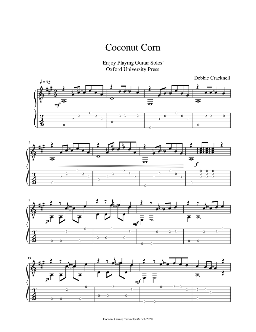 Coconut Corn - Cracknell, Debbie Sheet music for Guitar (Solo ...