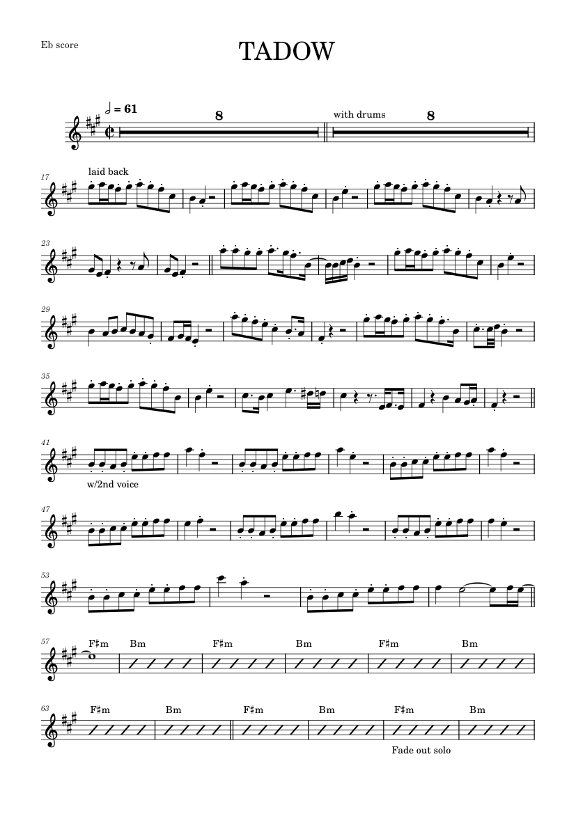 Tadow – FKJ Masego (ALTO SAX REMAKE) Sheet Music with Chords for ...