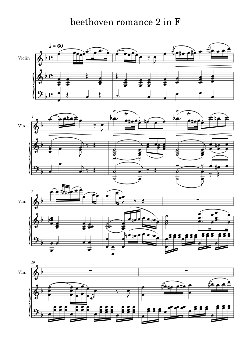 Romance No. 2 in F – Ludwig van Beethoven beethoven romance 2 in F ...