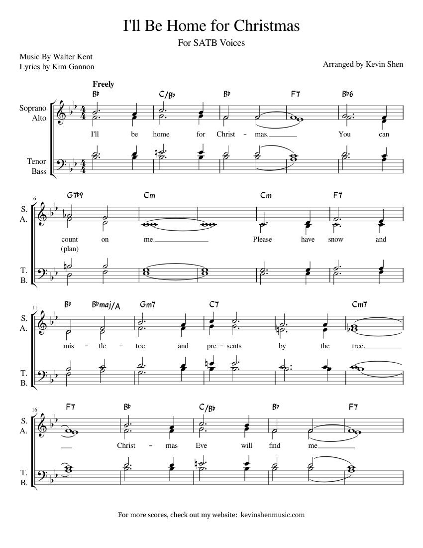 I'll Be Home For Christmas SATB Sheet music for Piano (Choral ...