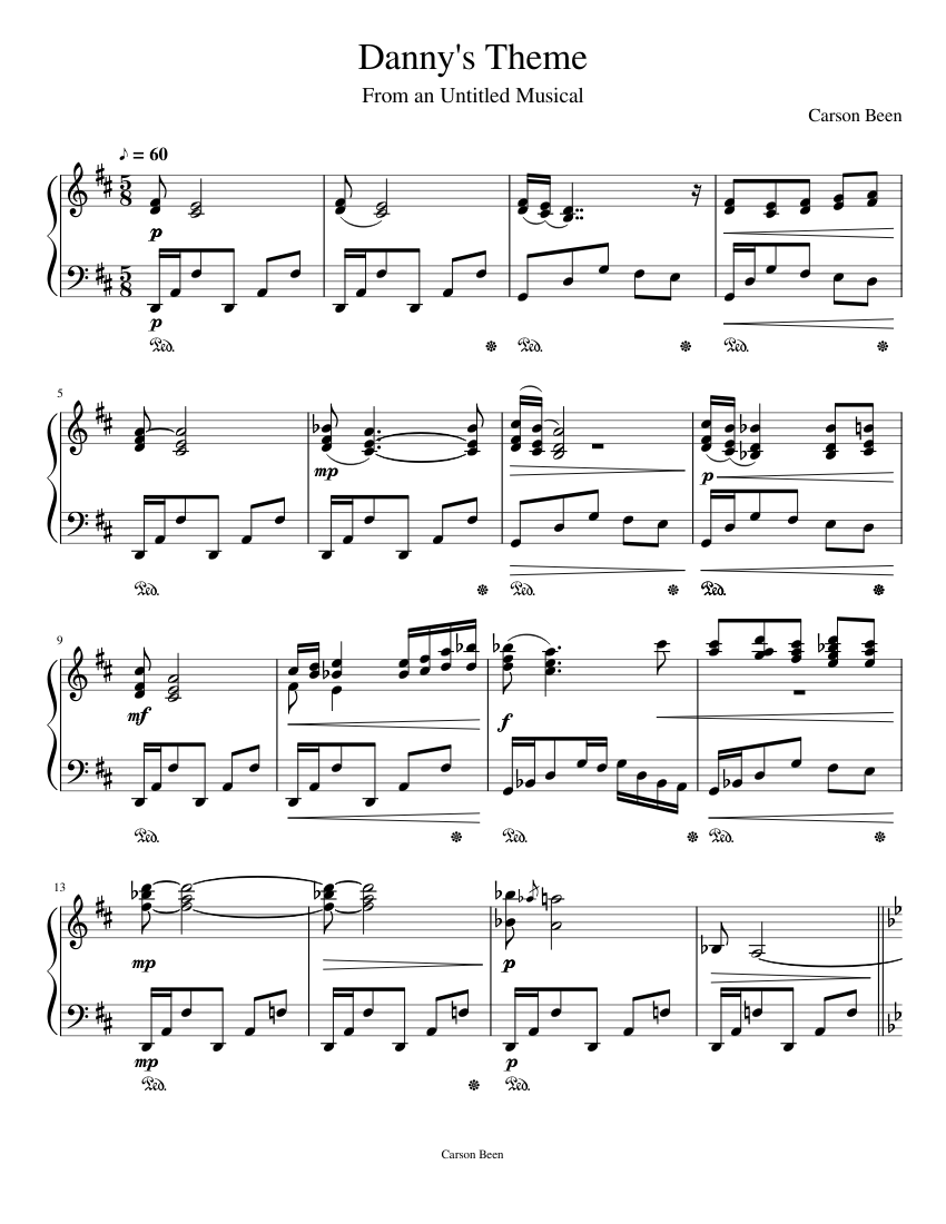 Danny's_Theme Sheet music for Piano (Solo) | Musescore.com