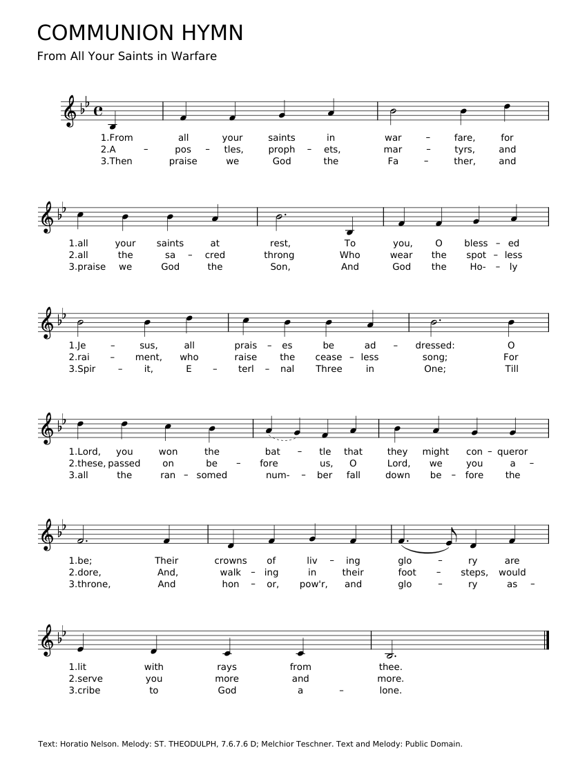 COMMUNION HYMN Sheet music for Vocals (Solo) | Musescore.com